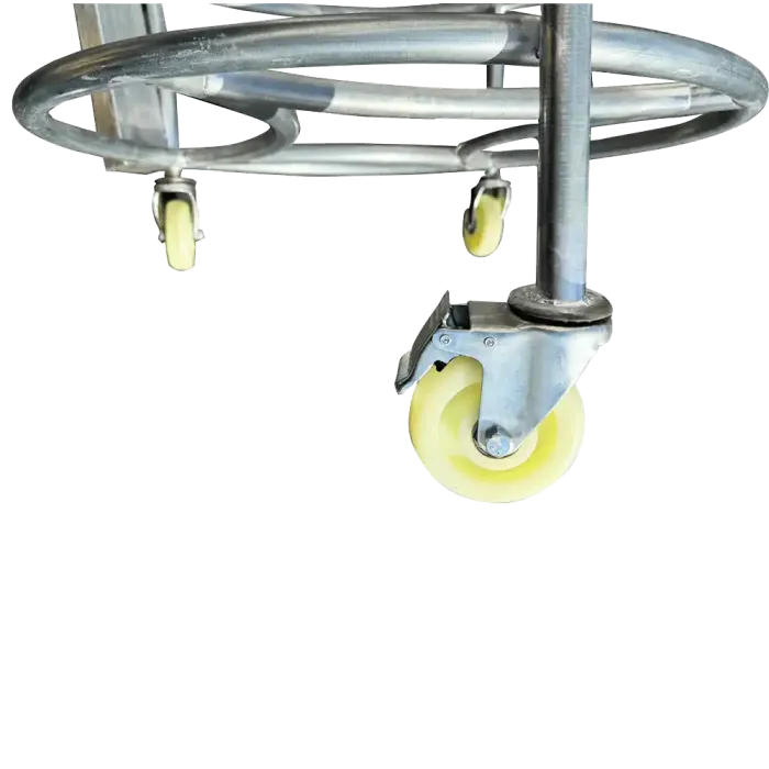 Round Metal Drum Stand with Wheels | KungFuDirect